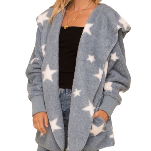 Jackets & Coats | Womens Star Pattern Plush Hooded Teddy Coat With ...